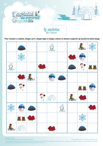 L'activité du mercredi : Le sudoku de l'hiver - GraphiCK-Kids