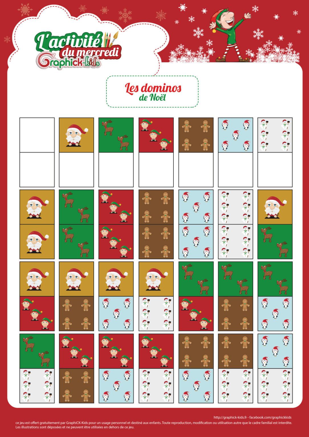 L'activité de Noël 1 : les dominos de Noël - GraphiCK-Kids